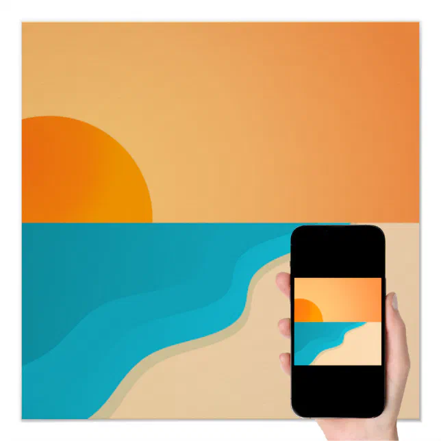 Sunset beach poster | Zazzle