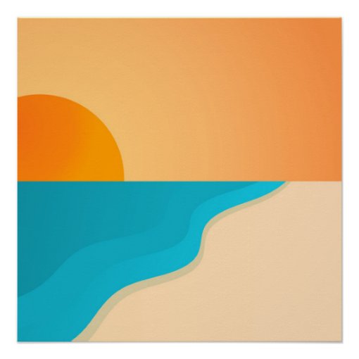Sunset beach poster | Zazzle