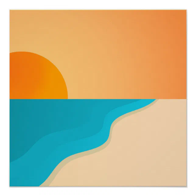 Sunset beach poster | Zazzle