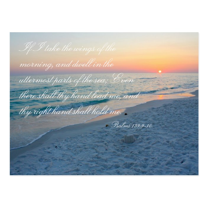 Sunset Beach Scripture Psalms 139:9-10 Inspiration Postcard | Zazzle.com
