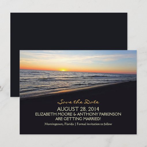 sunset beach sea SAVE THE DATE CARDS | Zazzle