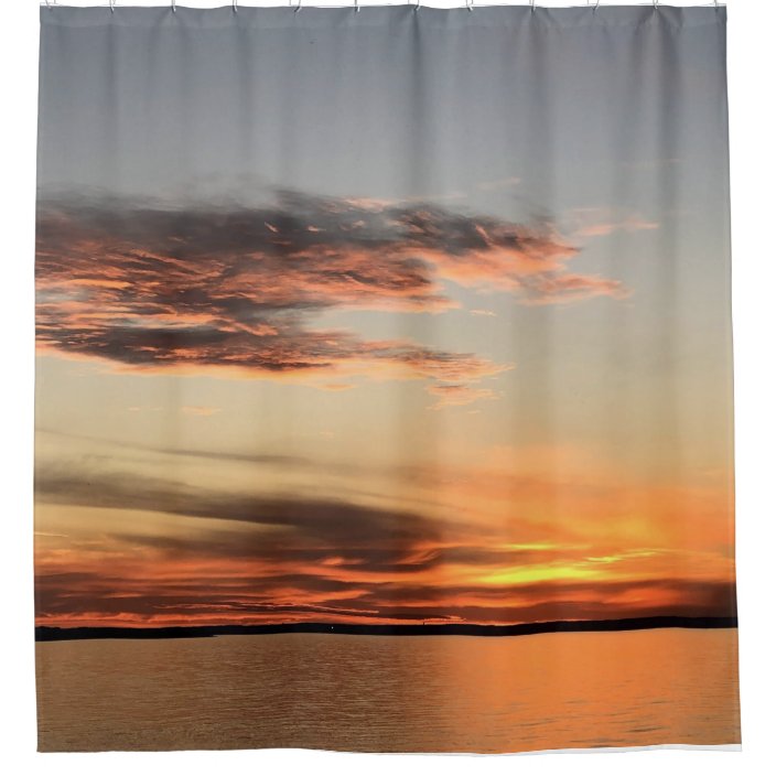Sunset Beach Sea Water Ocean Summer Sunrise Relax Shower Curtain | Zazzle