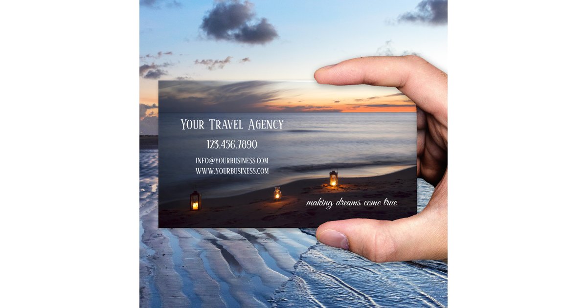 Sunset Beach Travel Business Card | Zazzle