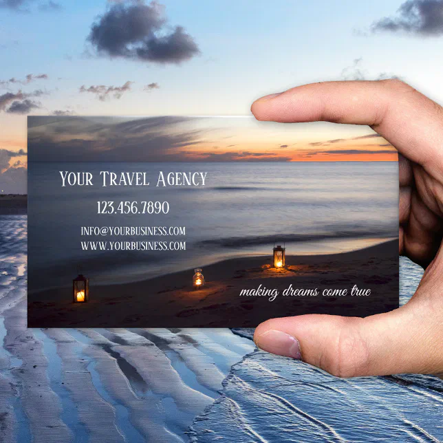 Sunset Beach Travel Business Card | Zazzle