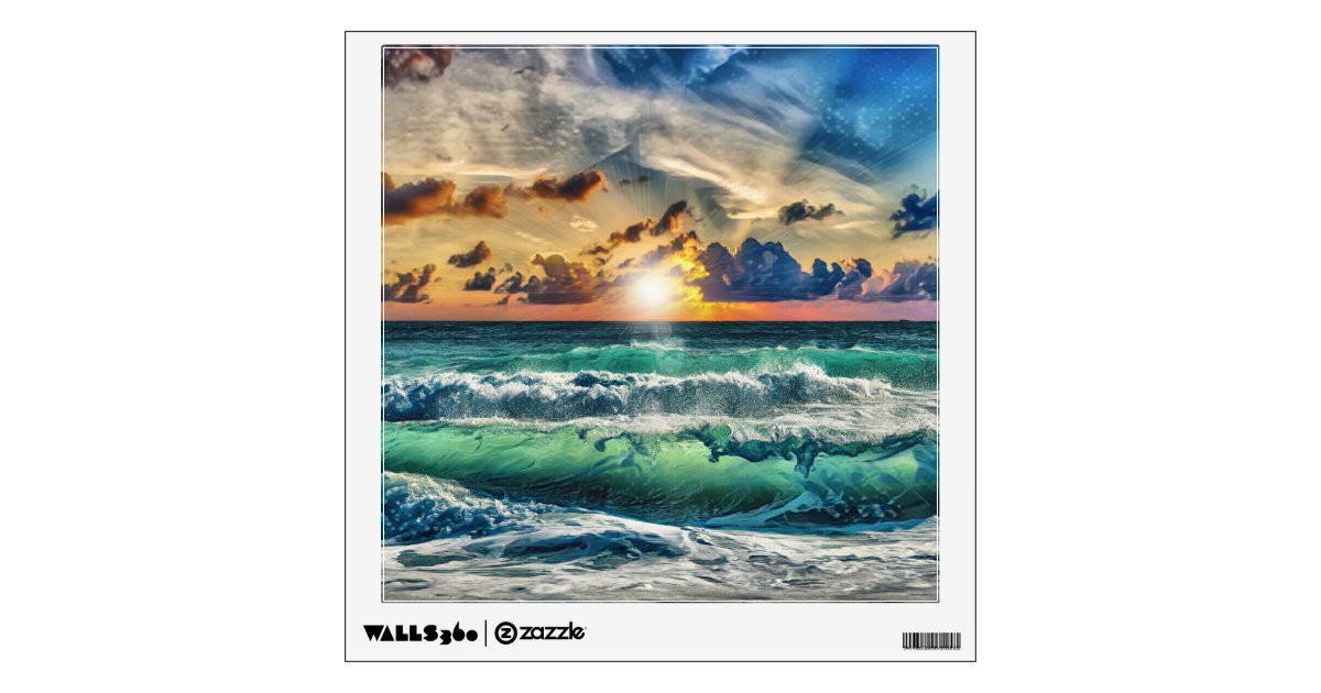 Sunset Beach Wall Decal | Zazzle