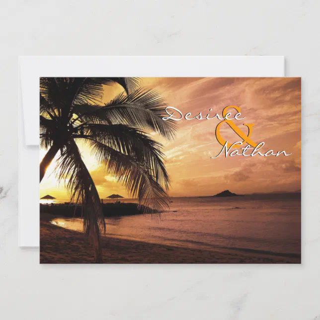 Sunset Beach Wedding Invitation | Zazzle