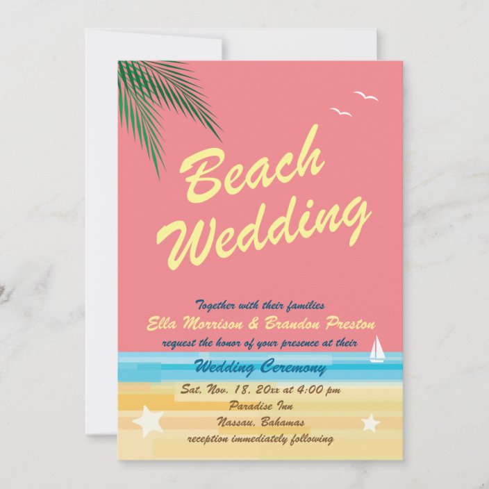 Sunset Beach Wedding Invitation | Zazzle.com