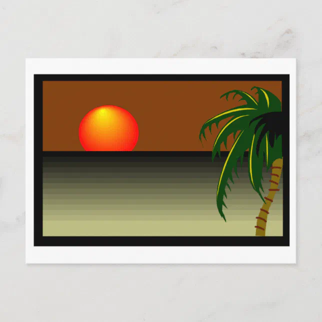 Sunset Beach Wedding Postcard | Zazzle