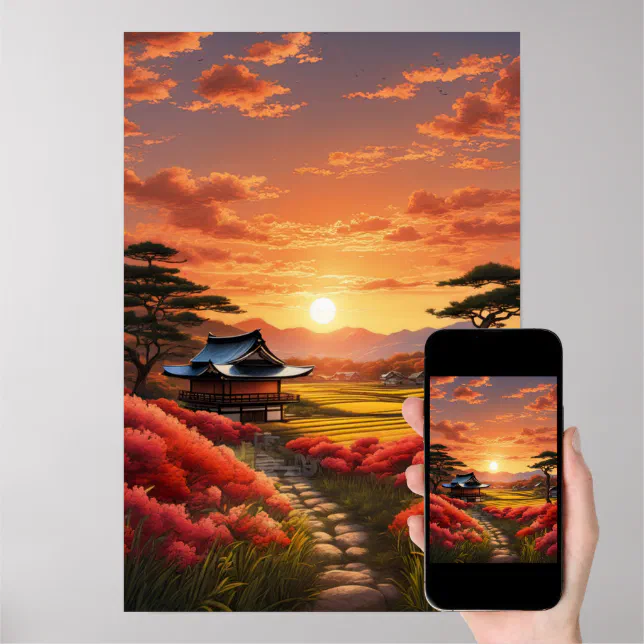 Sunset Beauty in the Japanese Countryside Poster | Zazzle