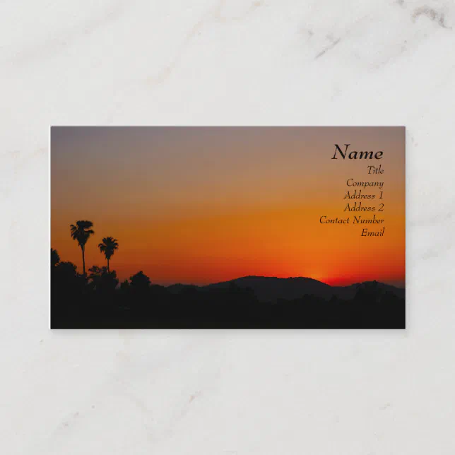 Sunset Business Card | Zazzle