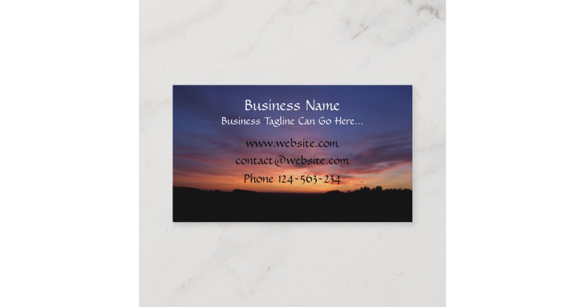 Sunset Business Card | Zazzle