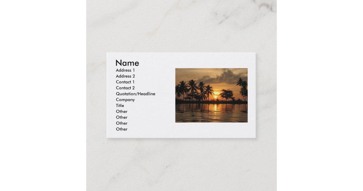 Sunset Business Card | Zazzle