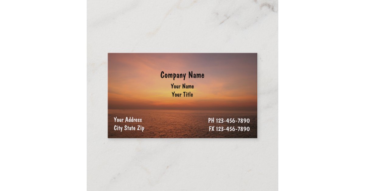 Sunset Business Cards | Zazzle