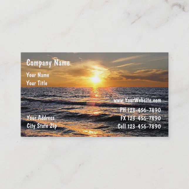 Sunset Business Cards | Zazzle