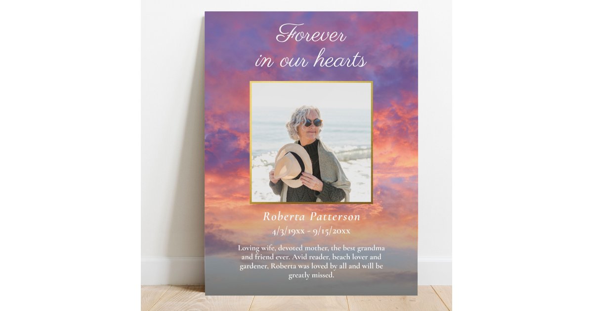 Sunset Celebration of Life Photo Download Funeral Poster | Zazzle