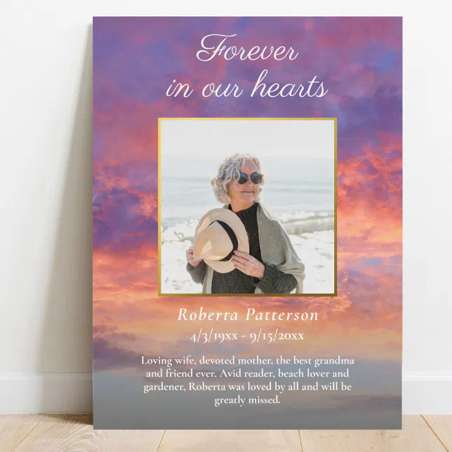 Sunset Celebration of Life Photo Download Funeral Poster | Zazzle