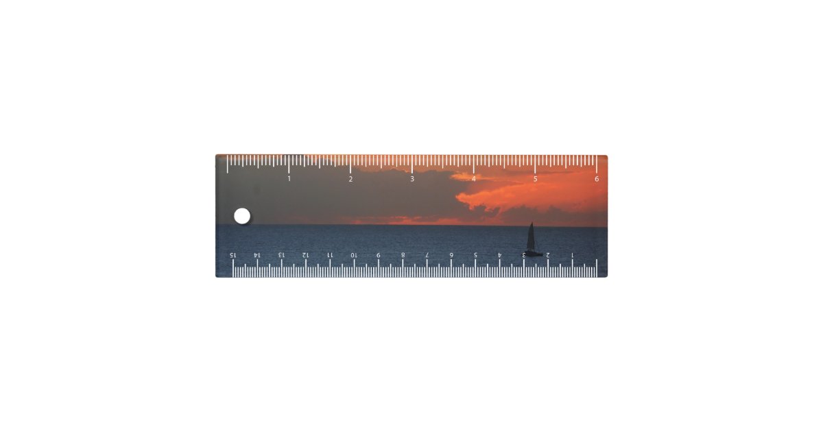 Sunset Clouds and Sailboat Seascape Ruler | Zazzle