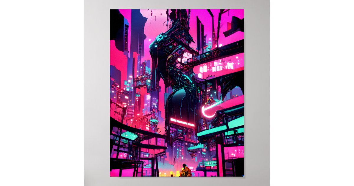 Sunset CyberCity Poster | Zazzle
