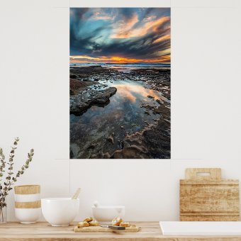 Sunset from the tide pools poster | Zazzle