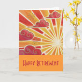 Sunset 'Happy Retirement' card orange | Zazzle