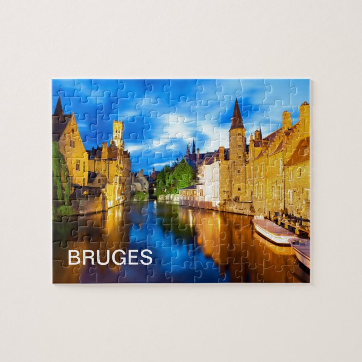 Sunset in Bruges. Belgium Jigsaw Puzzle | Zazzle.com