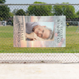 Sunset In Loving Memory Grave Cover Blanket Banner | Zazzle