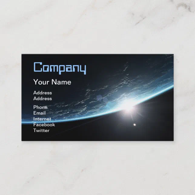 Sunset in space business card | Zazzle