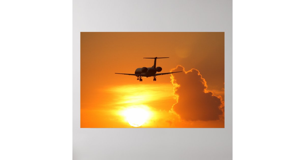Sunset Jet Poster | Zazzle