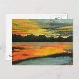 Sunset Lake Postcard | Zazzle