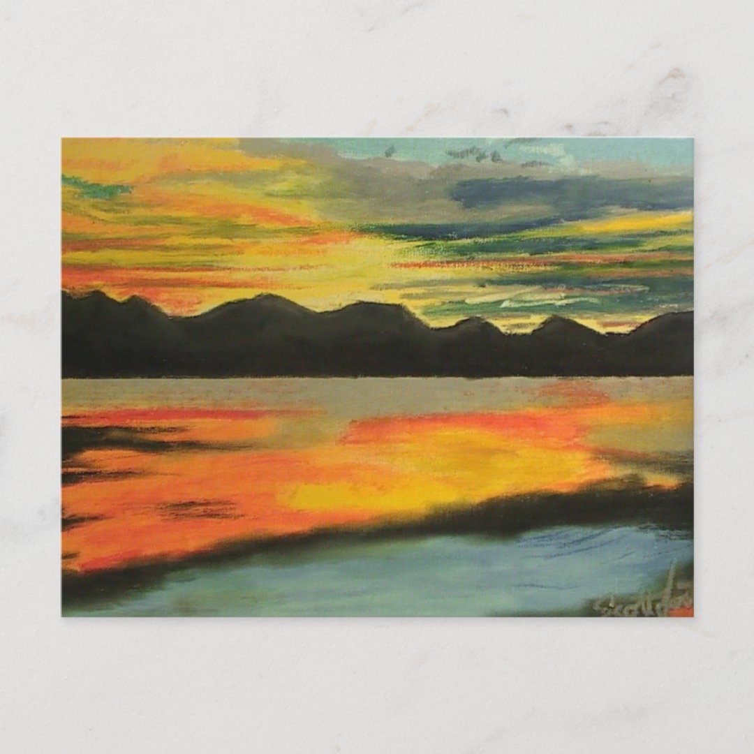 Sunset Lake Postcard | Zazzle
