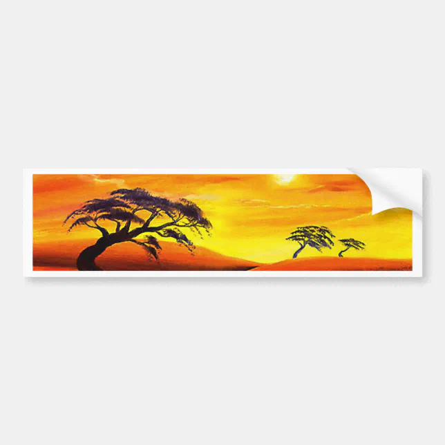 Sunset Landscape Scenery - Multi Bumper Sticker | Zazzle
