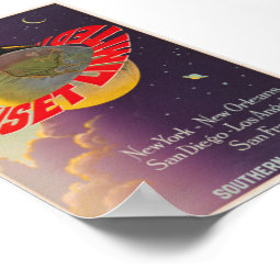 Sunset Limited Vintage Railroad Poster | Zazzle