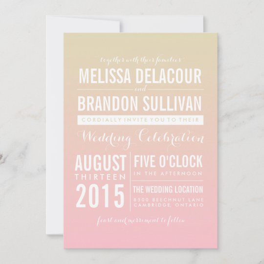 Sunset Ombre / Gradient Beach Wedding Invitations | Zazzle.com