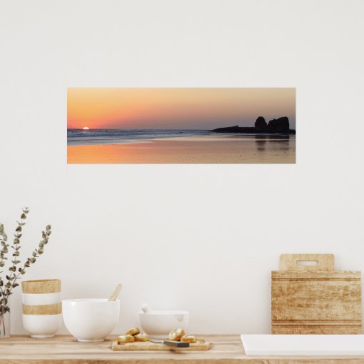 Sunset on the Beach Art Poster | Zazzle