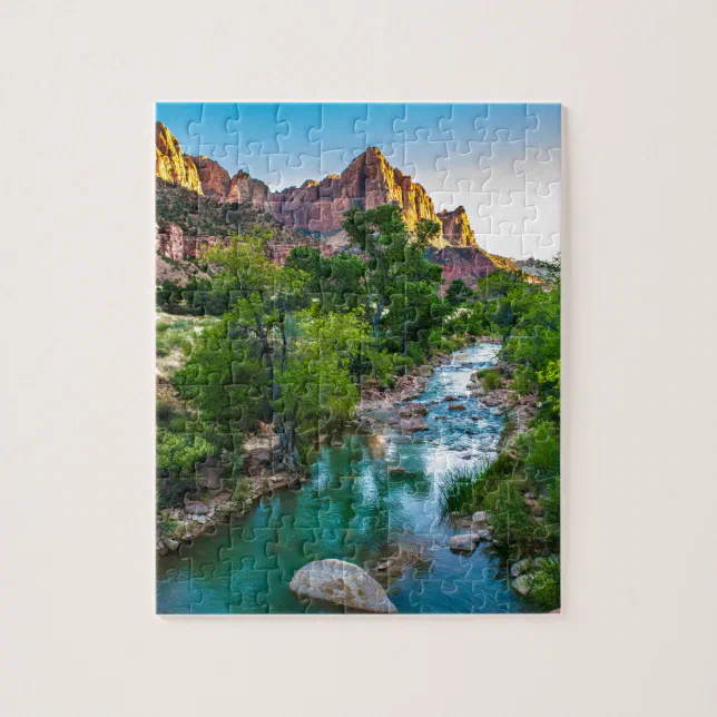 Sunset on the River in Zion, Utah Jigsaw Puzzle | Zazzle