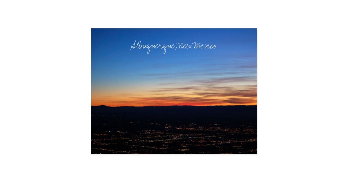 Sunset Over Albuquerque Postcard | Zazzle.com