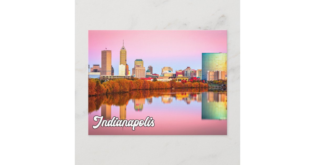 Sunset Over Beautiful Indianapolis, Indiana, USA Postcard | Zazzle