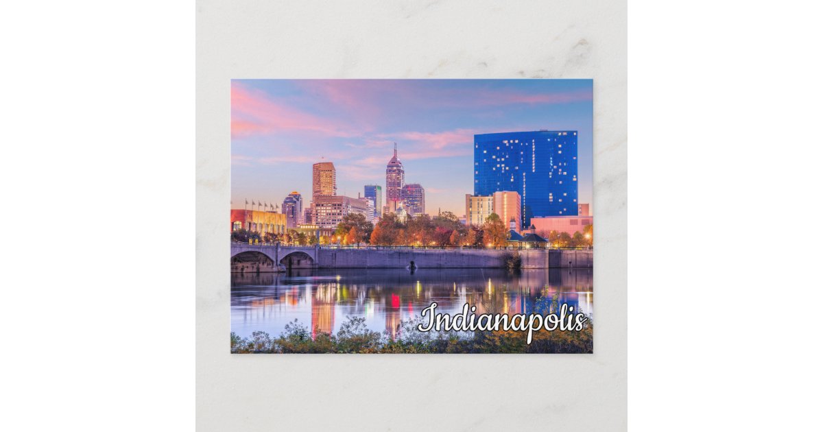 Sunset Over Indianapolis, Indiana, USA Postcard | Zazzle