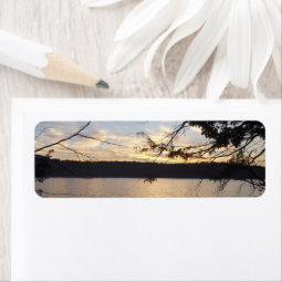 Sunset over lake return address labels | Zazzle