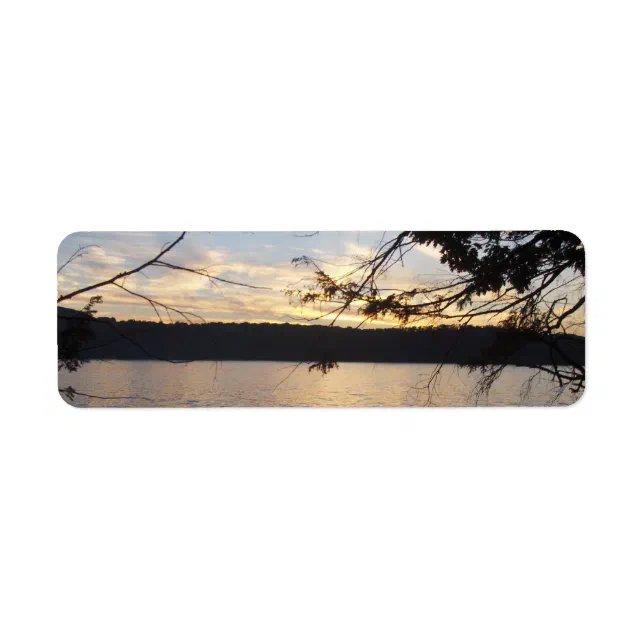Sunset over lake return address labels | Zazzle