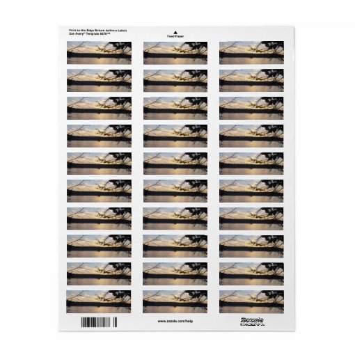 Sunset over lake return address labels | Zazzle