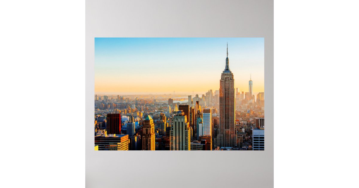 Sunset Over New York Poster | Zazzle