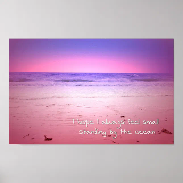 sunset over ocean water with quote poster | Zazzle