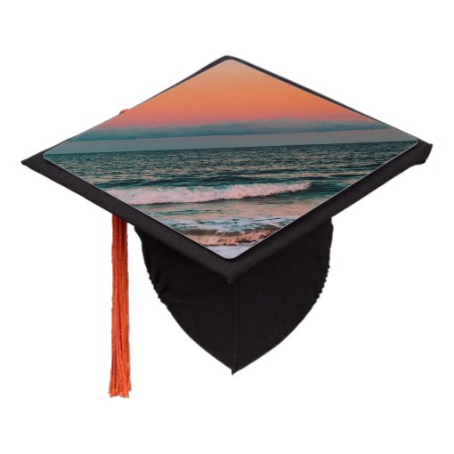 sunset over sea graduation cap topper | Zazzle
