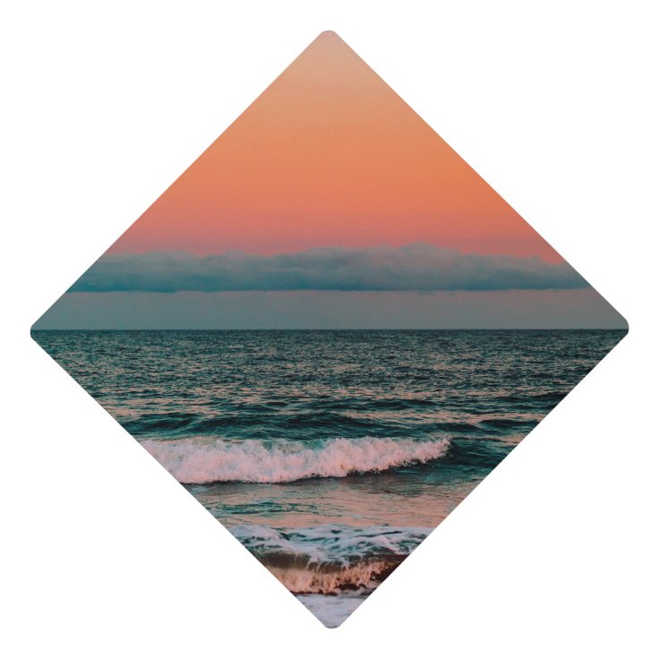 sunset over sea graduation cap topper | Zazzle