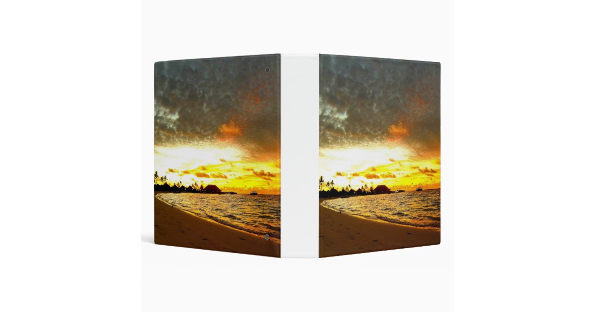 Sunset Over the Maldives 3 Ring Binder | Zazzle