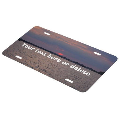 Sunset Over Water Front License Plates | Zazzle