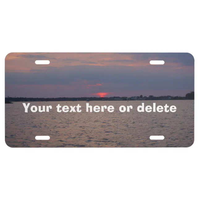 Sunset Over Water Front License Plates | Zazzle