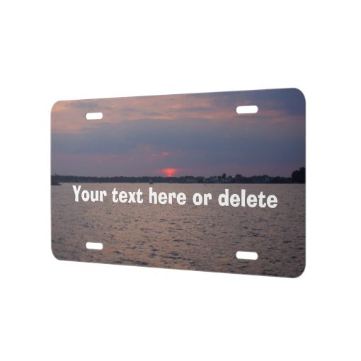 Sunset Over Water Front License Plates | Zazzle