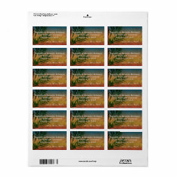 Sunset Palm Tree Branch Address Labels | Zazzle